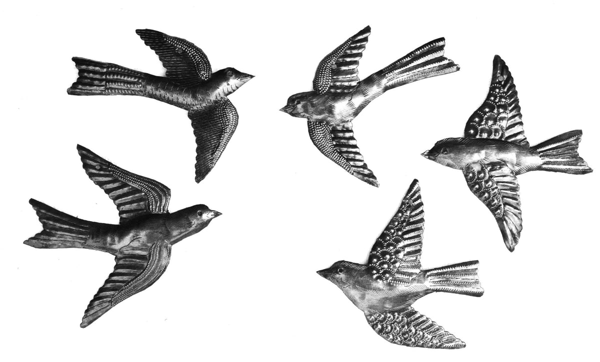 Small Flock Of Birds Set Of 5 Extol Wholesale Uk